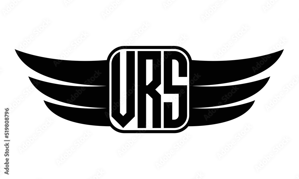 VRS three Letter wing minimalist creative concept icon eagle symbol ...