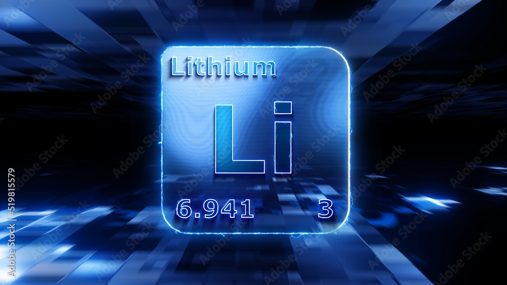Modern periodic table element Lithium 3D illustration Stock ...