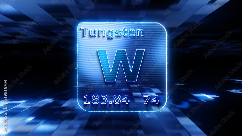 Modern periodic table element Tungsten 3D illustration Stock ...