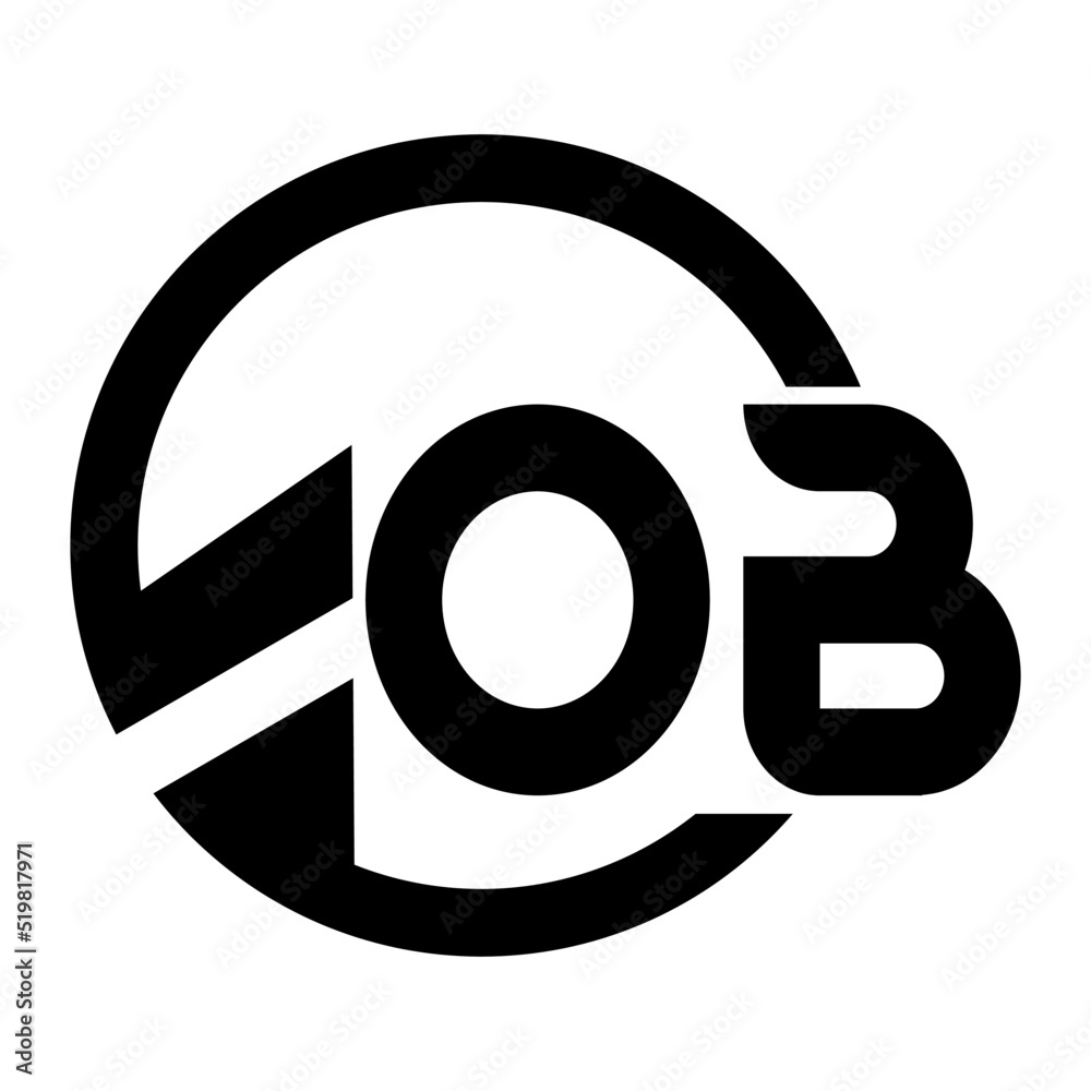 OB letter logo design on Black background. Initial Monogram Letter OB ...