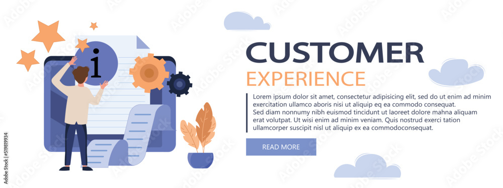 Vetor de Customer experience abstract concept vector banner. Project ...