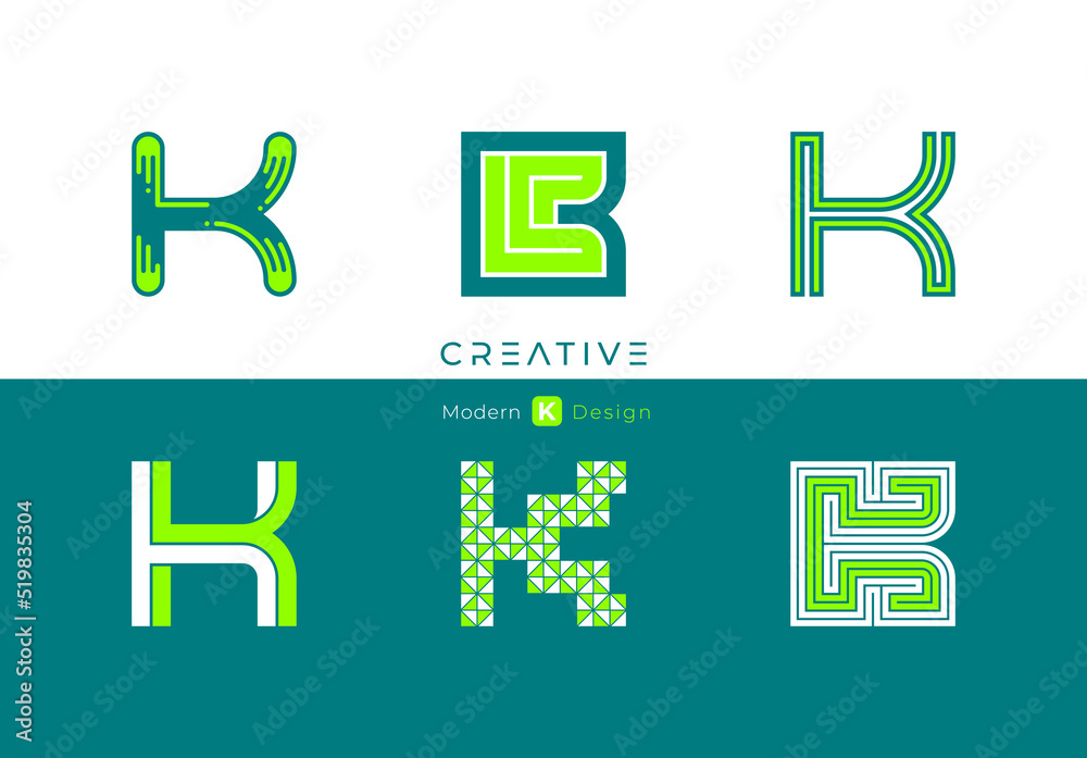 Letter K, modern alphabet, fonts, characters design, vector ...