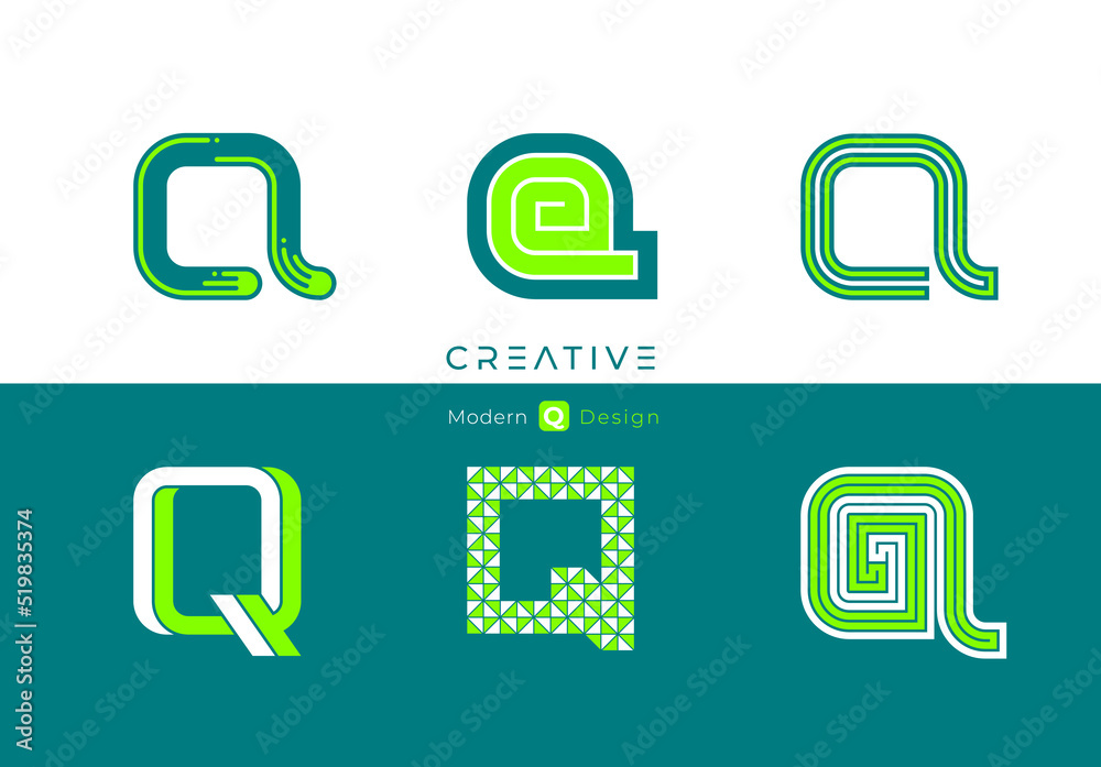 Letter Q, modern alphabet, fonts, characters design, vector ...