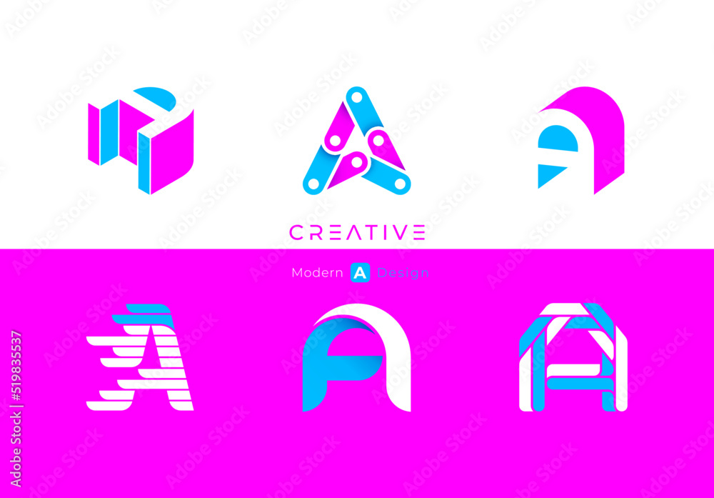 Letter A, modern alphabet, fonts, characters design, vector ...