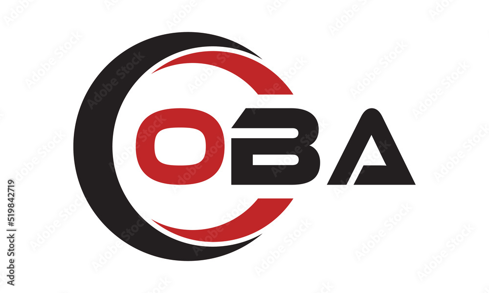 Vetor do Stock: OBA swoosh three letter logo design vector template ...
