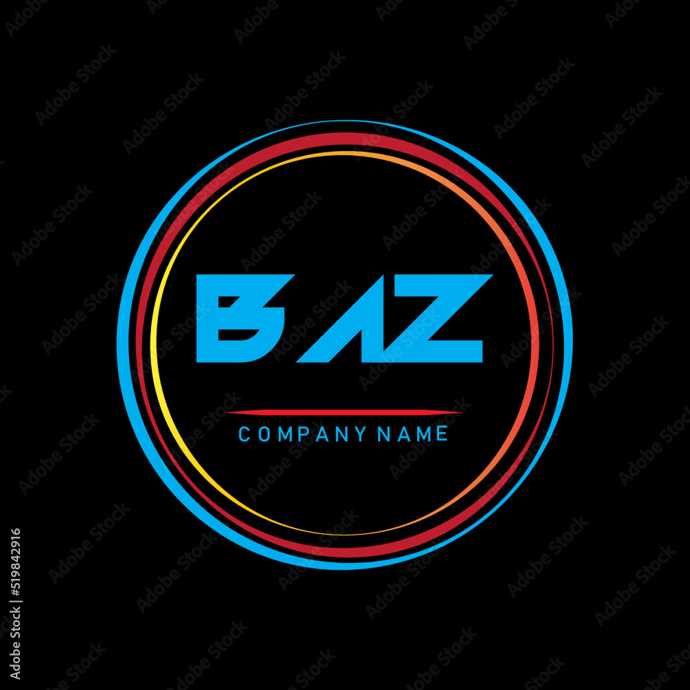 BAZ ,B A Z Alphabet Design With Creative Circles, BAZLetter Logo Design ...