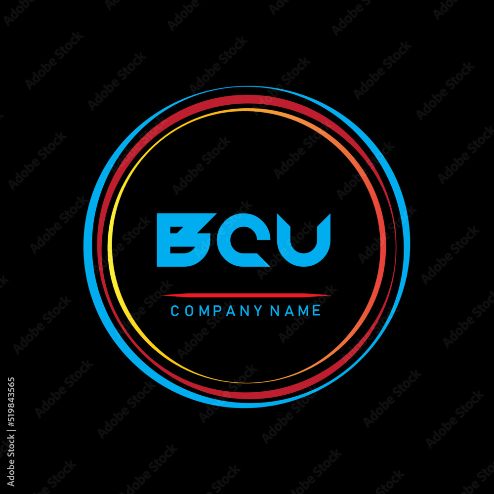BCU ,B C U letter logo design with Circle, round shape, BCU alphabet ...