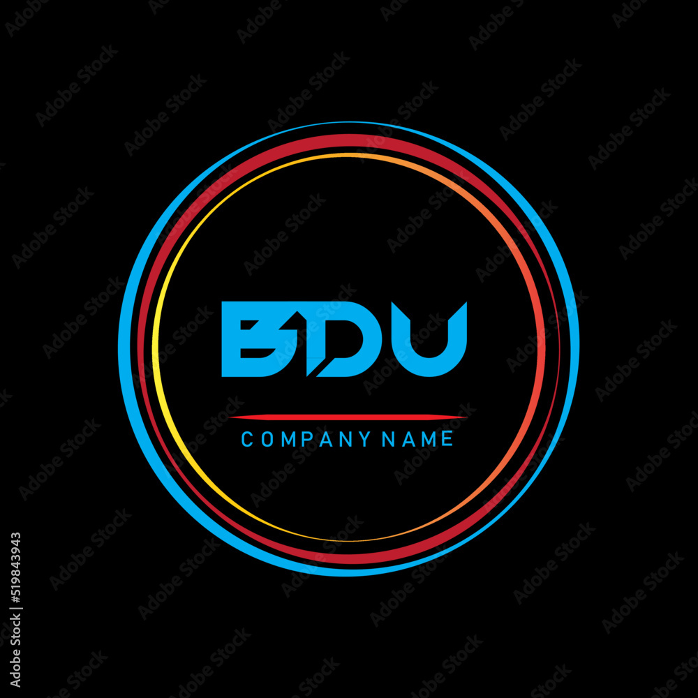 BDU,B D U Alphabet Letter Design With Creative Circle ,B D U Letter ...