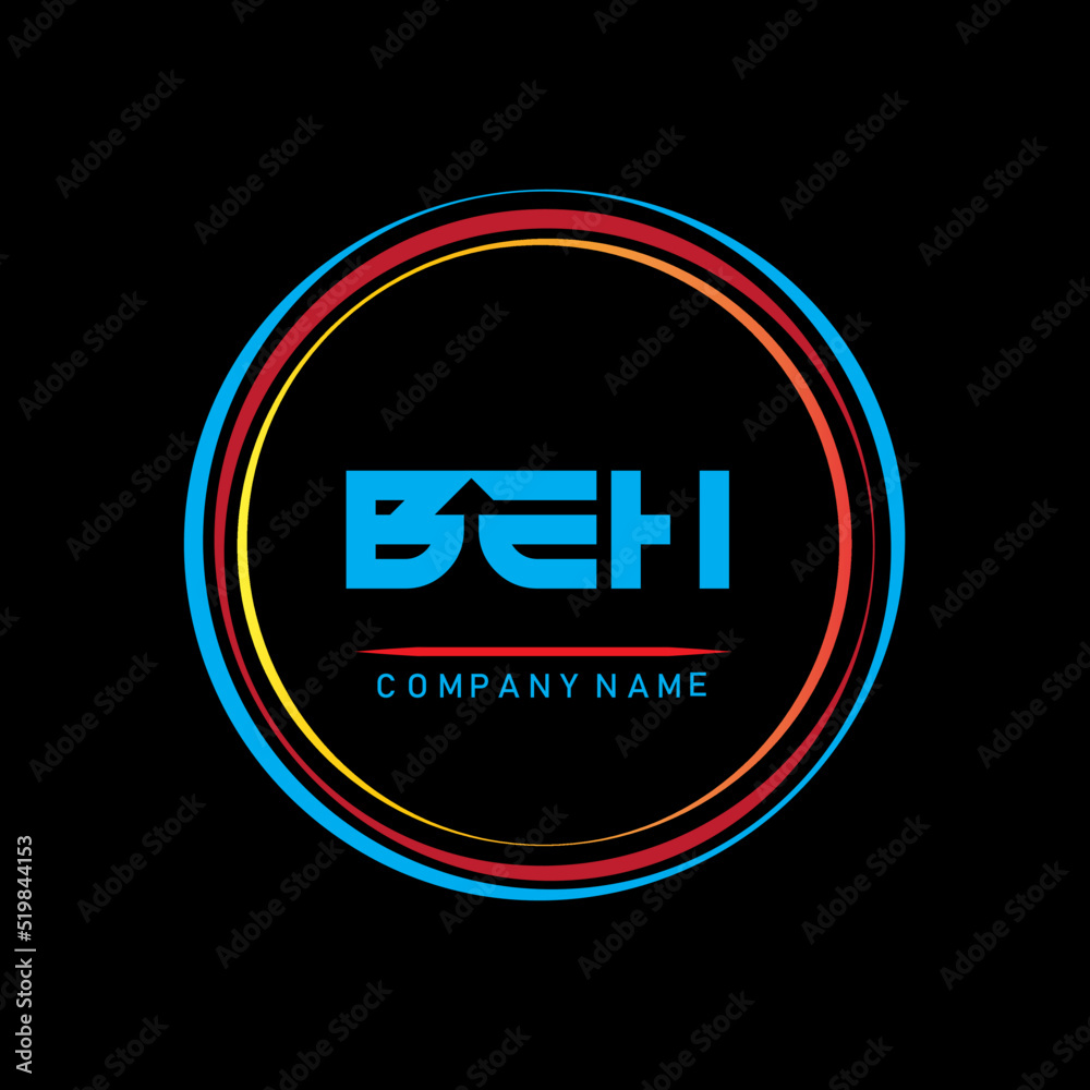 BEH ,B E H Alphabet Design With Creative Circles, Letter Logo Design ...