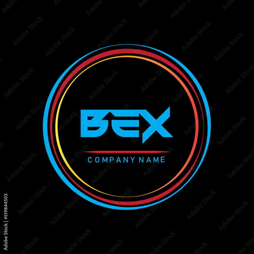 BEX ,B E X Alphabet Design With Creative Circles, Letter Logo Design ...