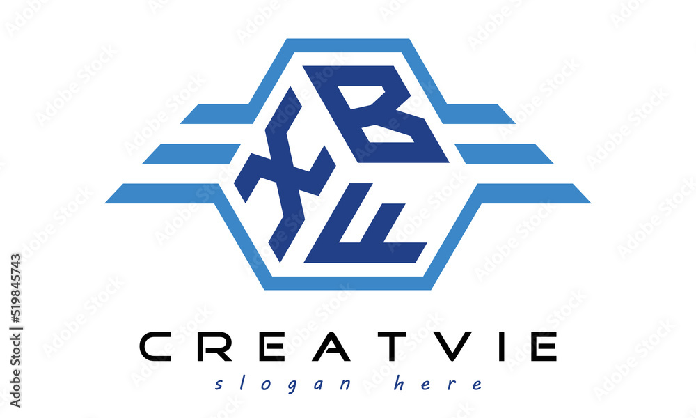 XBF three letter geometrical wings logo design vector template ...