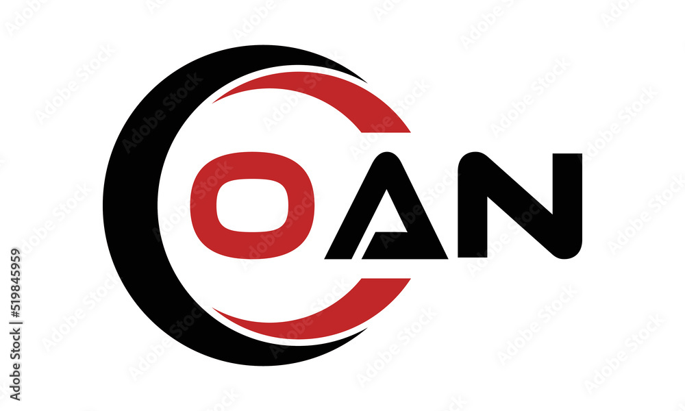 OAN swoosh three letter logo design vector template | monogram logo ...