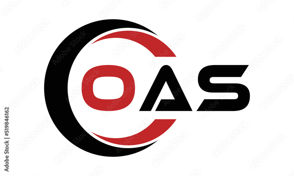 OAS swoosh three letter logo design vector template | monogram logo ...