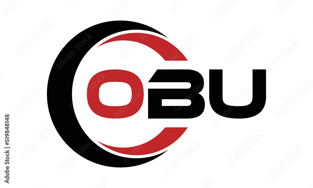 OBU swoosh three letter logo design vector template | monogram logo ...