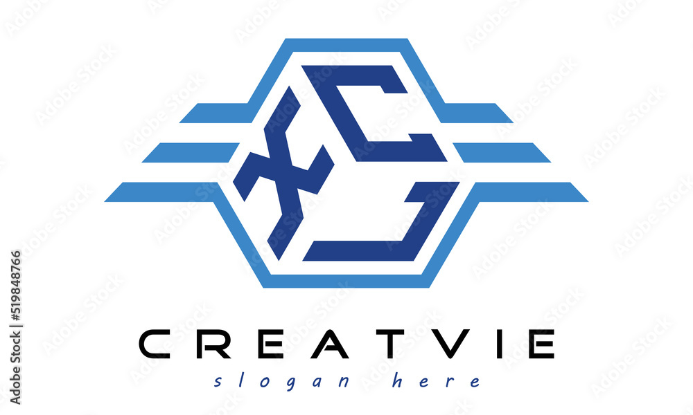 XCL three letter geometrical wings logo design vector template ...