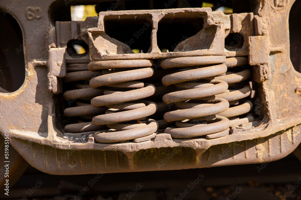 Wheelset mechanism of railway cars Stock Photo | Adobe Stock