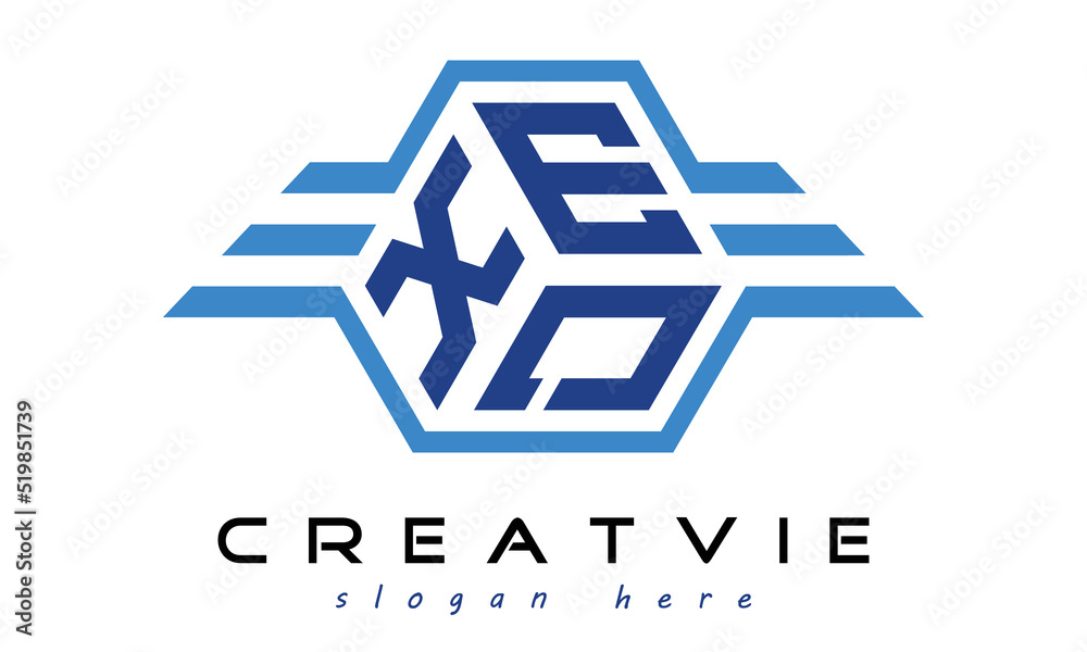 XED three letter geometrical wings logo design vector template. wordmark logo | emblem logo ...