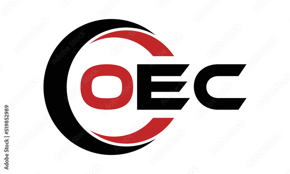OEC swoosh three letter logo design vector template | monogram logo | abstract logo | wordmark ...