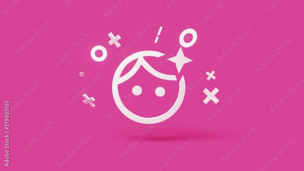Retouching 3d icon on a simple pink background 4k seamless animation ...