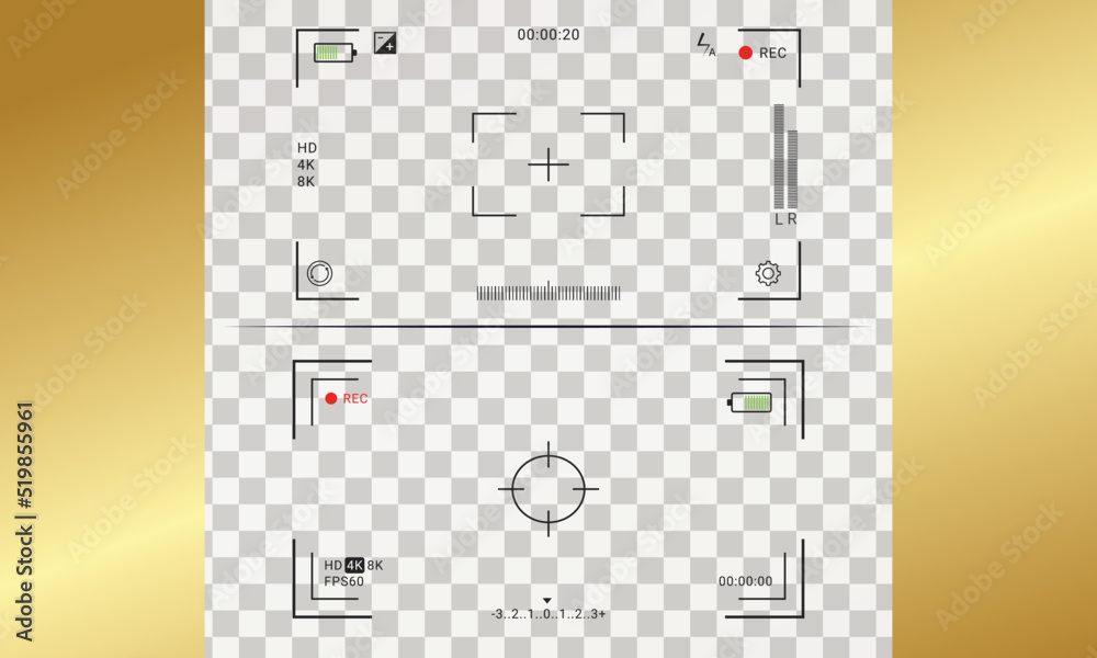 Camera horizontal viewfinder template on a transparent background ...
