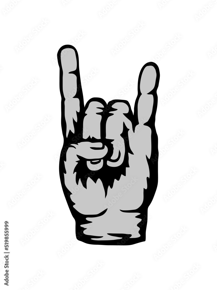 Handzeichen Heavy Metal Logo Stock Vector | Adobe Stock