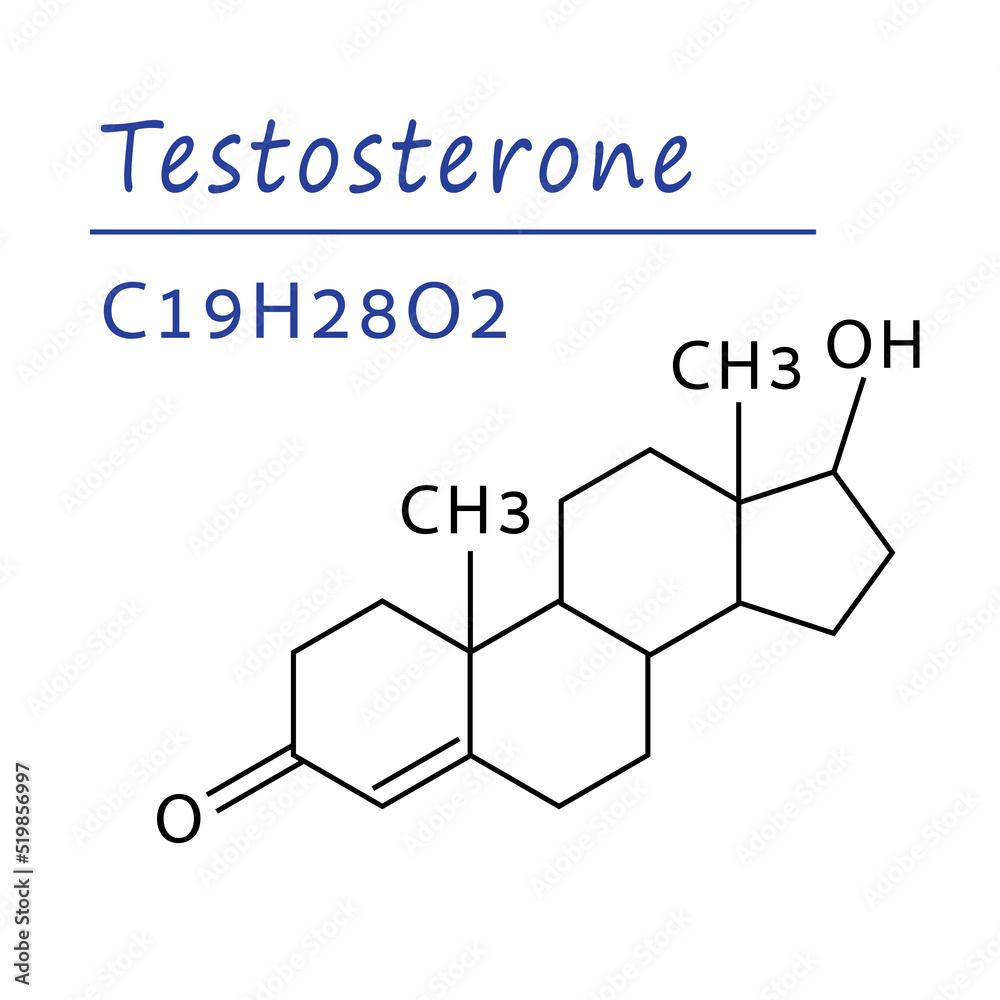 Chemical Structure Of Molecule Testosterone Male Sex Hormone