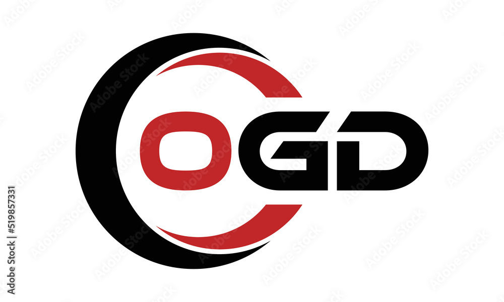 OGD swoosh three letter logo design vector template | monogram logo ...