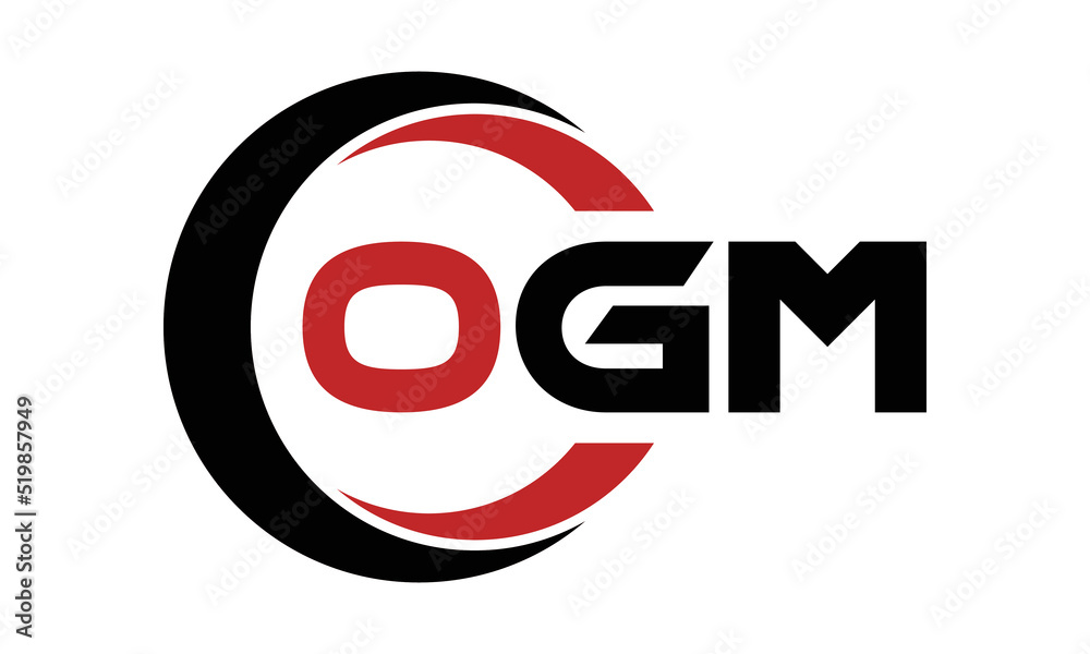 OGM swoosh three letter logo design vector template | monogram logo ...