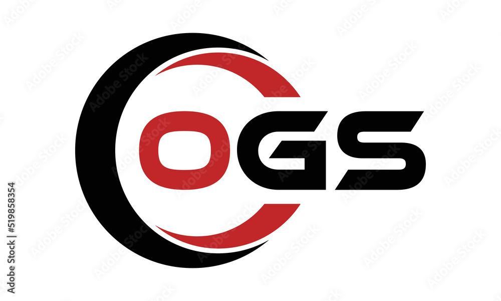 OGS swoosh three letter logo design vector template | monogram logo ...