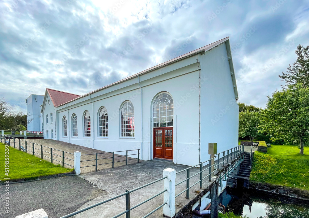 Reykjavík, Iceland - July 1, 2022 The Ellidaar hydroelectric plant, a ...