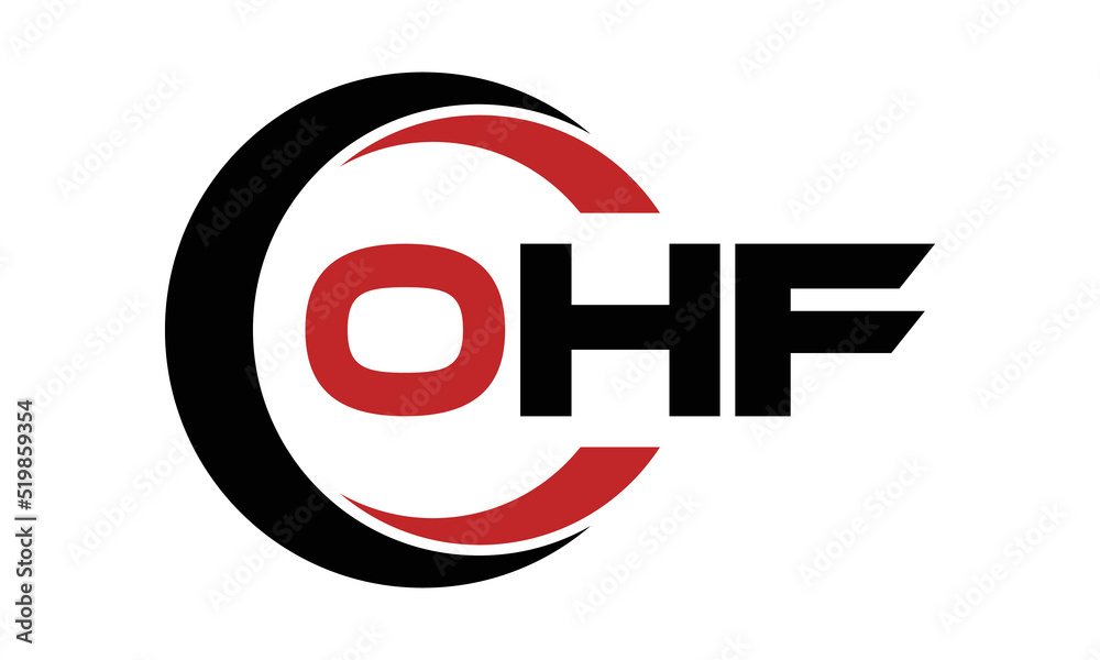 OHF swoosh three letter logo design vector template | monogram logo ...