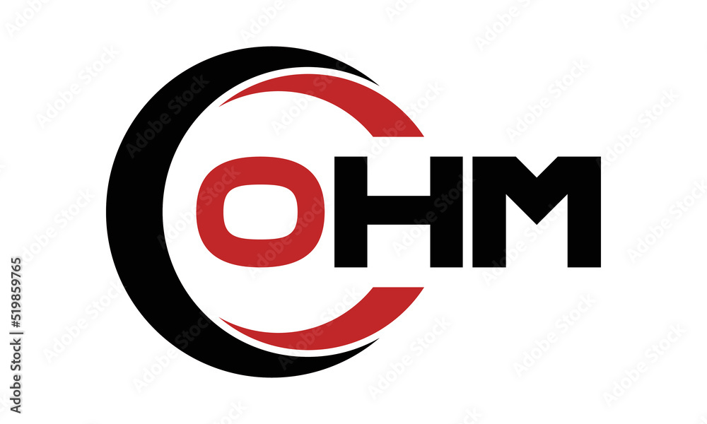 OHM swoosh three letter logo design vector template | monogram logo ...