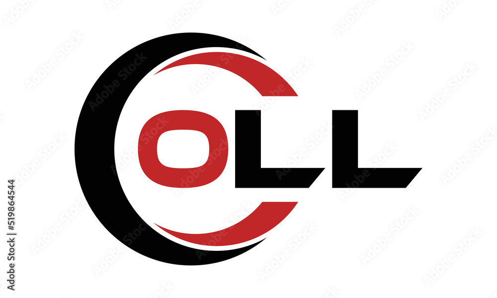 OLL swoosh three letter logo design vector template | monogram logo ...