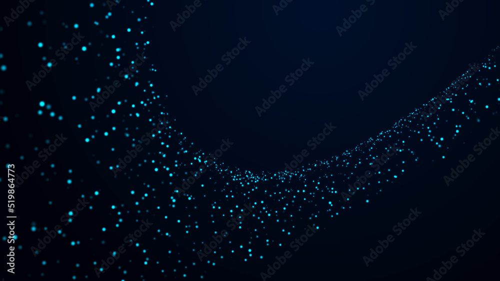 Abstract background of moving dust particles. Incident light with glare ...