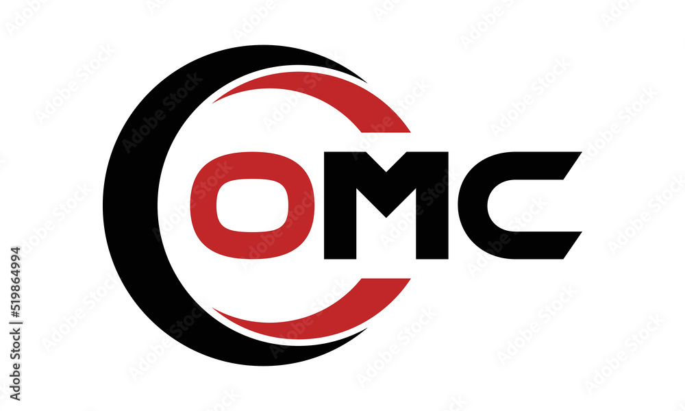 OMC swoosh three letter logo design vector template | monogram logo ...