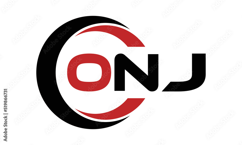 ONJ swoosh three letter logo design vector template | monogram logo ...