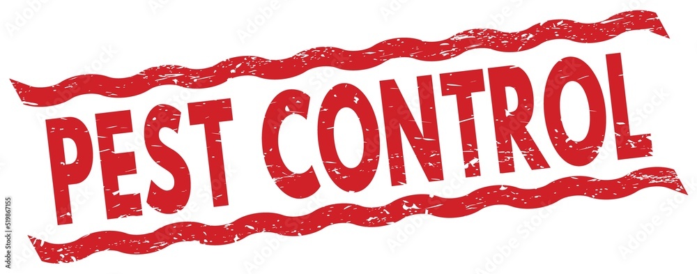 PEST CONTROL text on red lines stamp sign. Stock Illustration | Adobe Stock