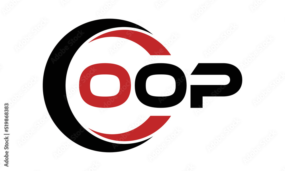 OOP swoosh three letter logo design vector template | monogram logo ...