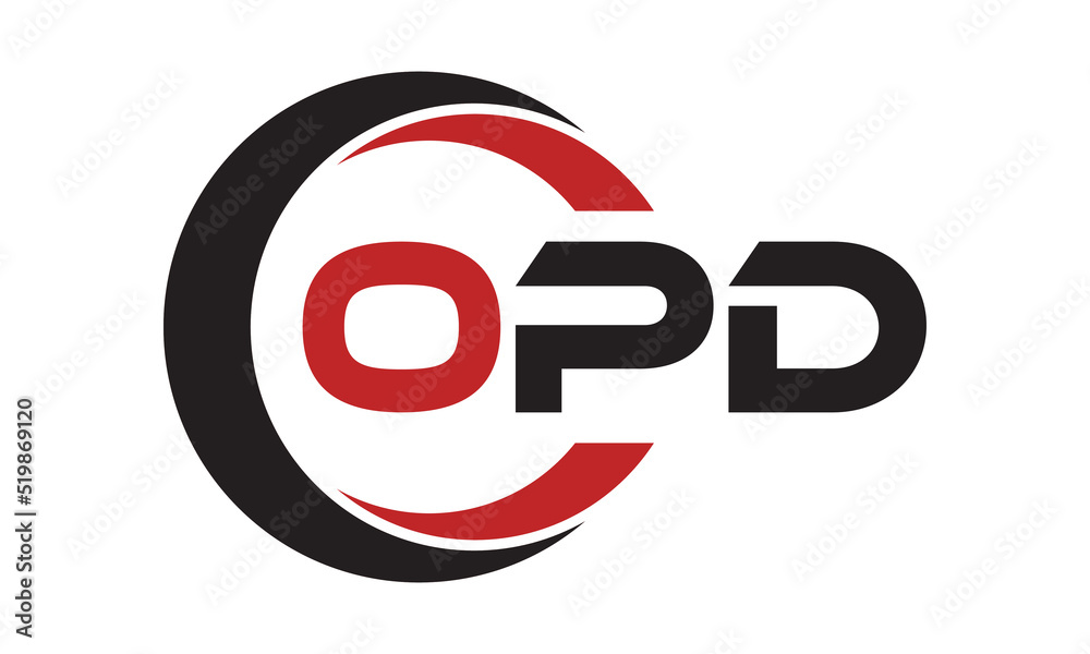 OPD swoosh three letter logo design vector template | monogram logo ...