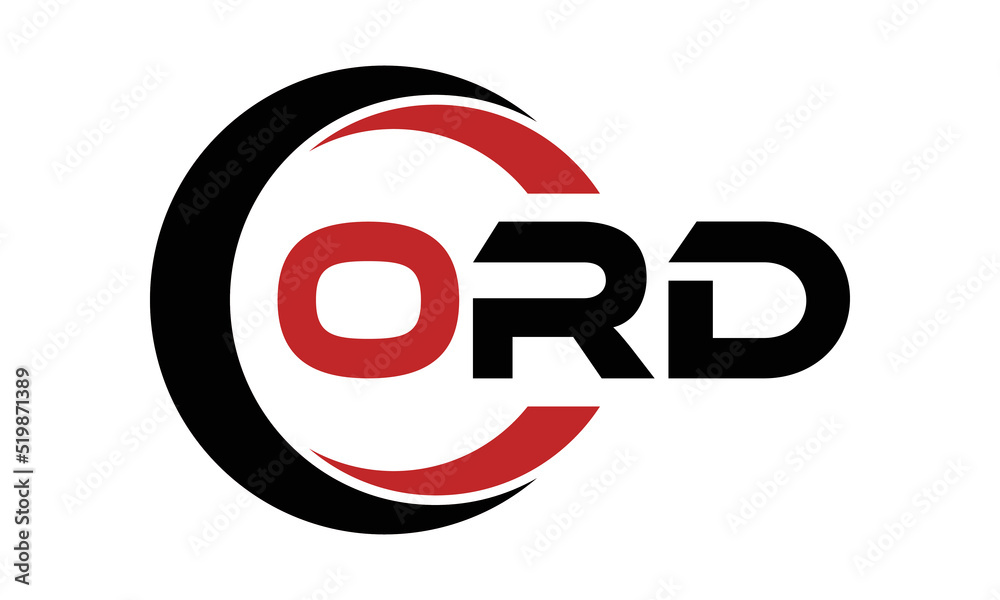 ORD swoosh three letter logo design vector template | monogram logo ...