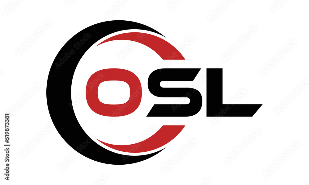 OSL swoosh three letter logo design vector template | monogram logo ...