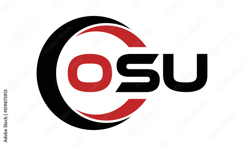OSU swoosh three letter logo design vector template | monogram logo ...