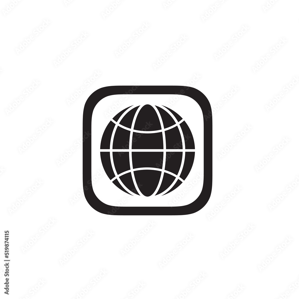 Trendy world app icon in flat style isolated on white background. Icon ...