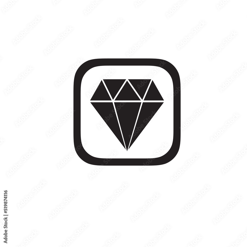 Trendy diamond app icon in flat style isolated on white background ...