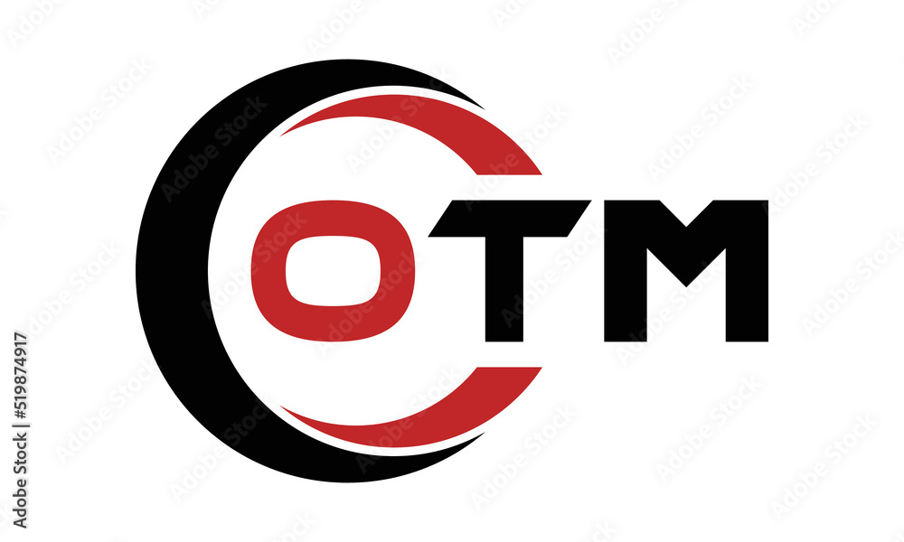 OTM swoosh three letter logo design vector template | monogram logo ...