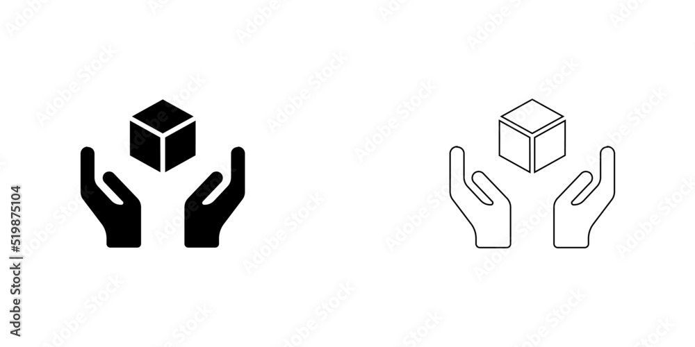 Carefully packed cargo icon. Vector delivery sign. Packaging symbol ...