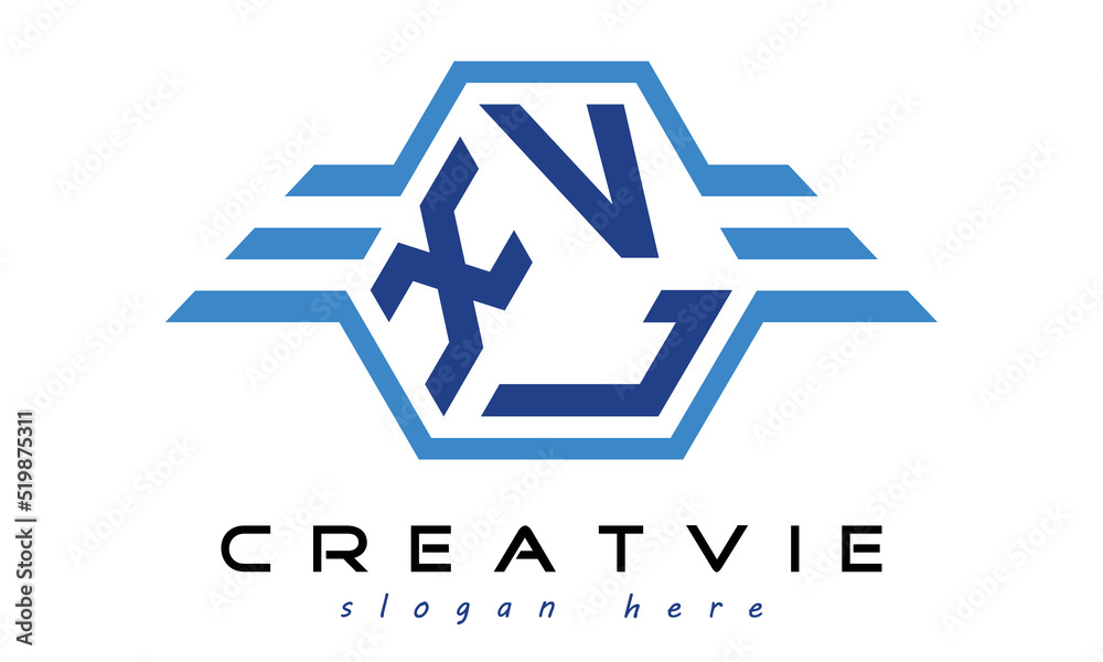 XVL three letter geometrical wings logo design vector template ...