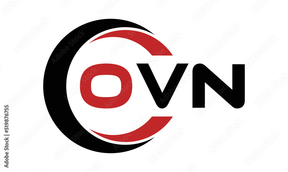 OVN swoosh three letter logo design vector template | monogram logo ...