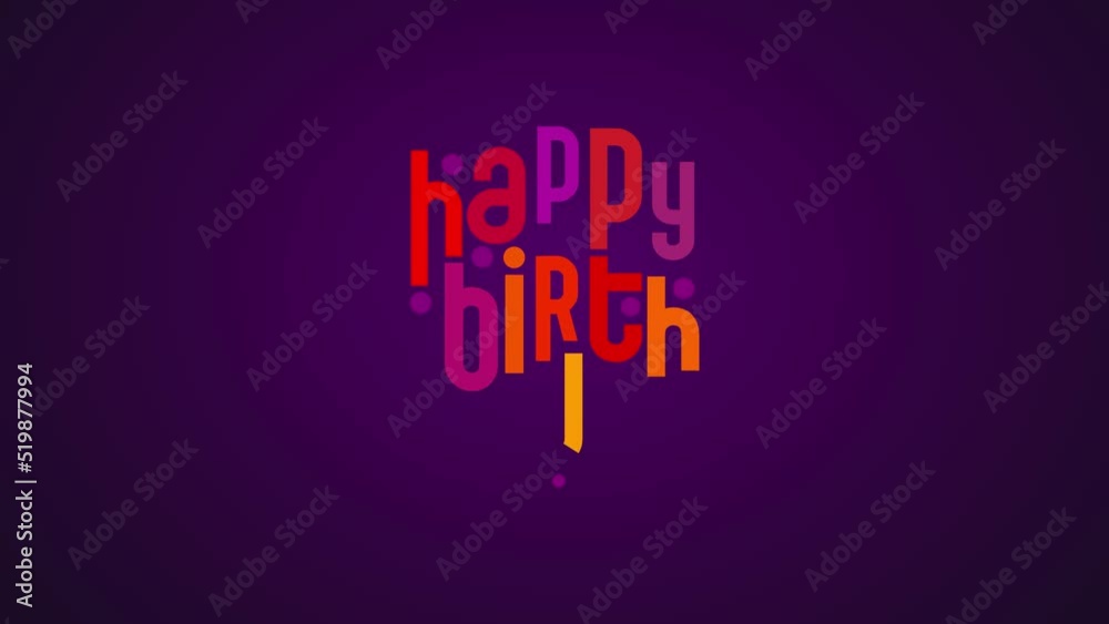 Happy Birthday greetings typographic loop animation. Stock Video ...