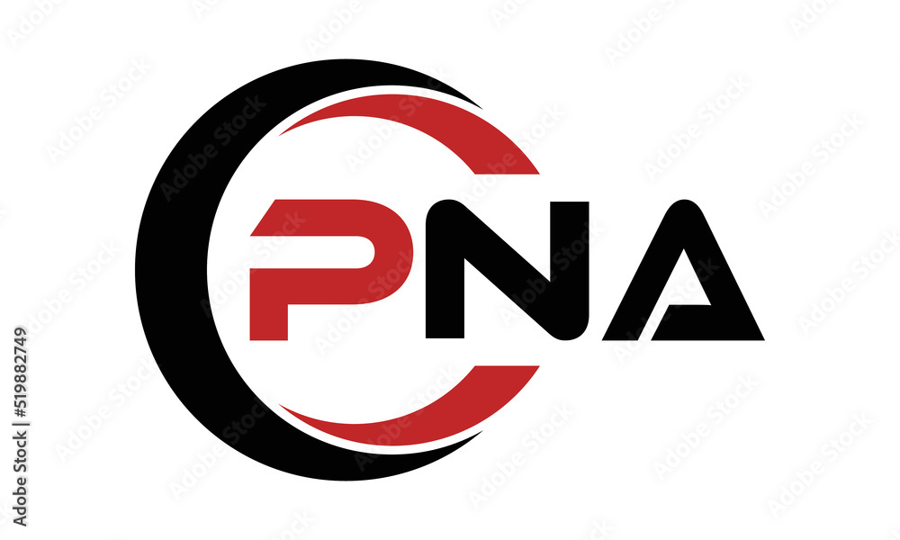 PNA swoosh three letter logo design vector template | monogram logo ...